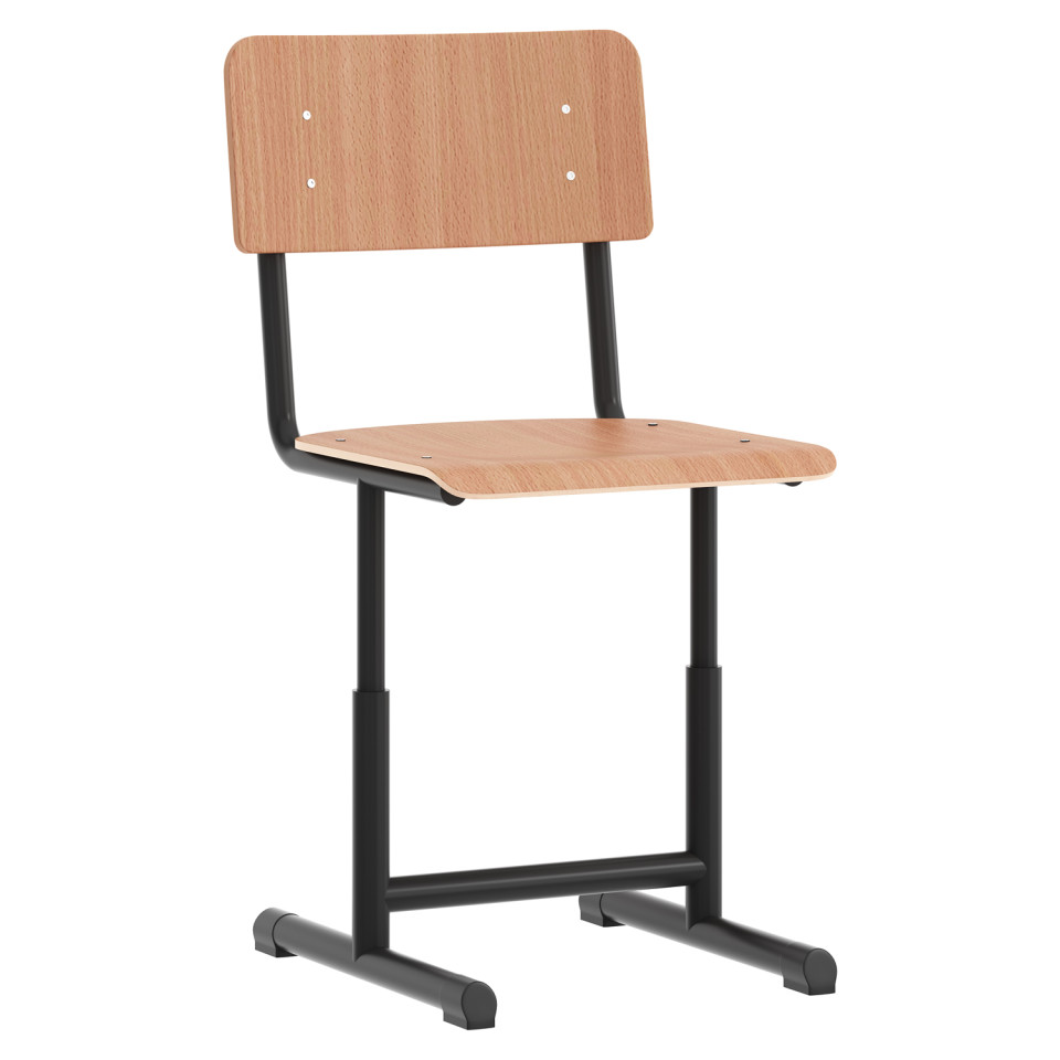 Scaun scolar Zibi, reglabil pe inaltime, teava rotunda, Negru | Mobman.ro